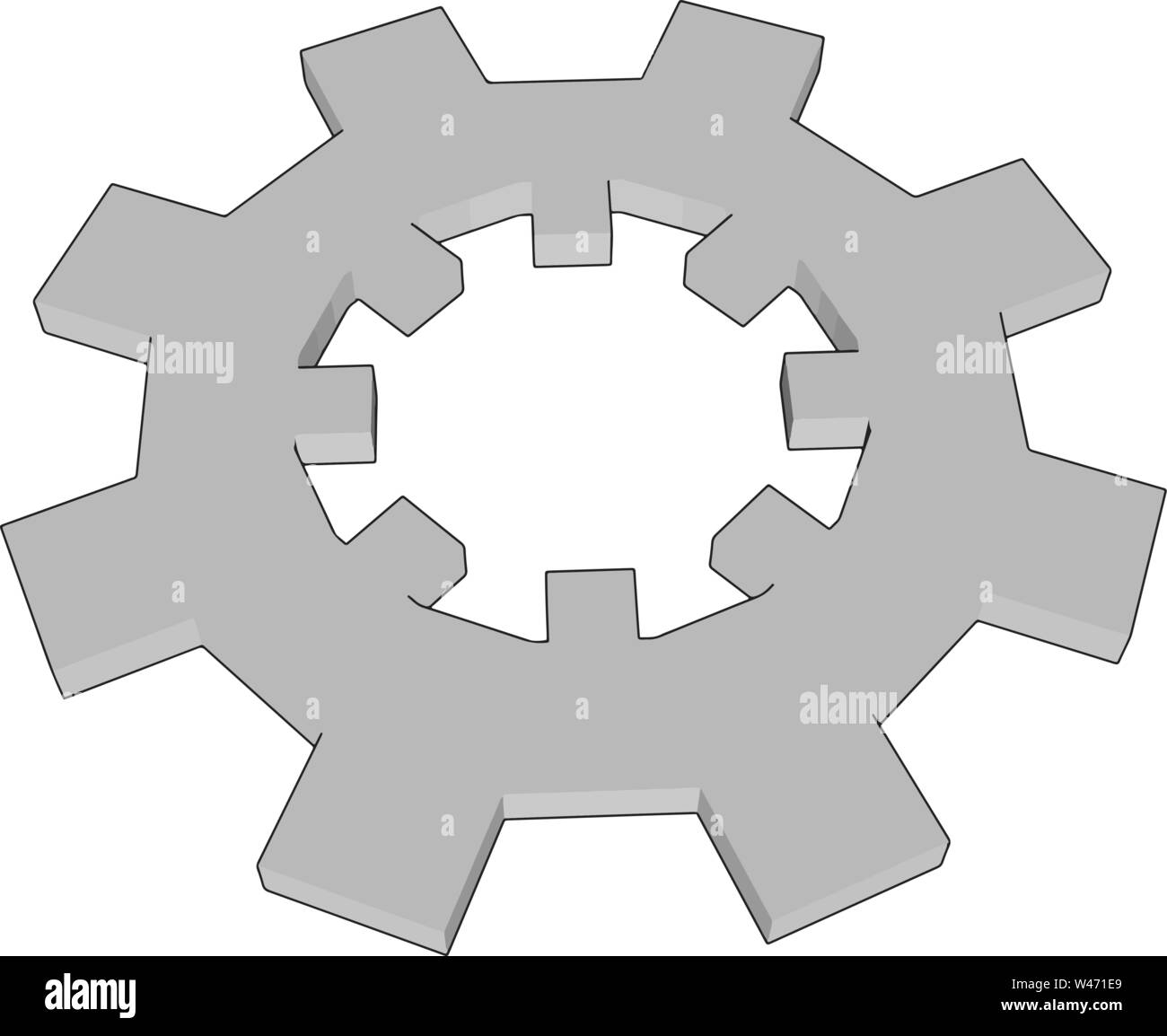 White gear, illustration, vector on white background Stock Vector Image ...