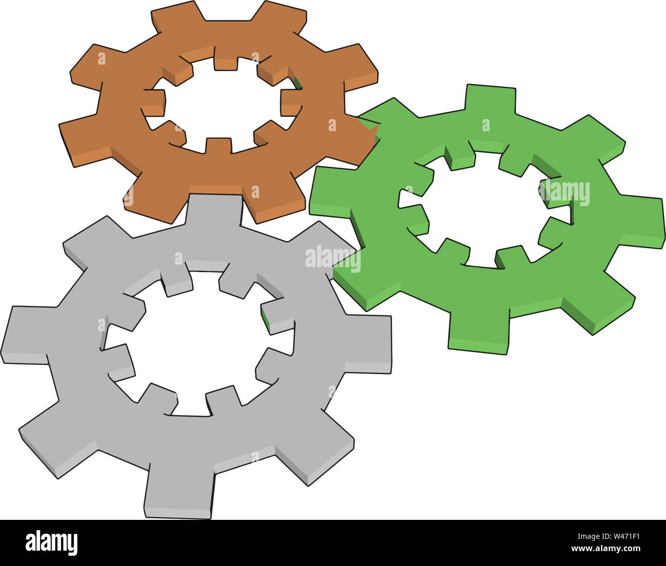 Set vector gears on Stock Vector Images - Alamy
