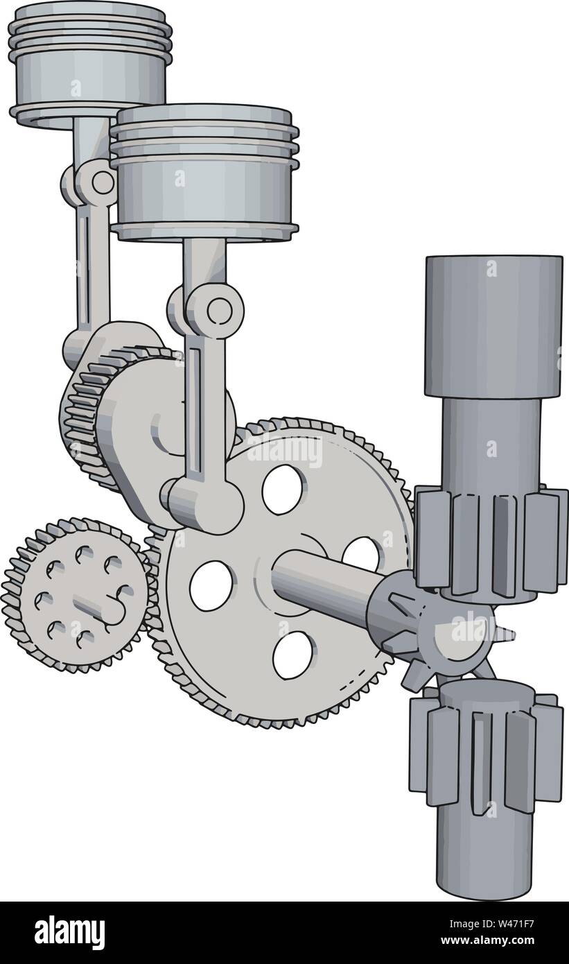 White machine tool, illustration, vector on white background Stock ...