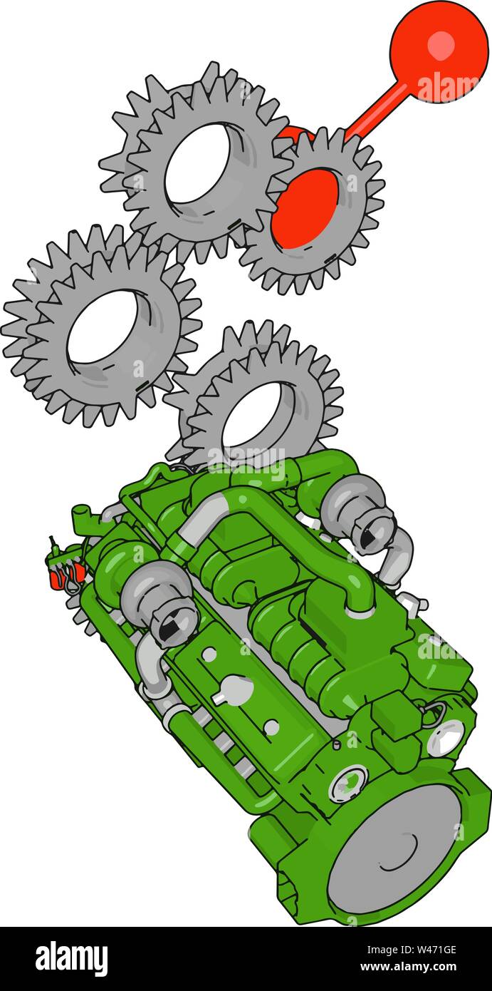 Tooth gears, illustration, vector on white background Stock Vector ...