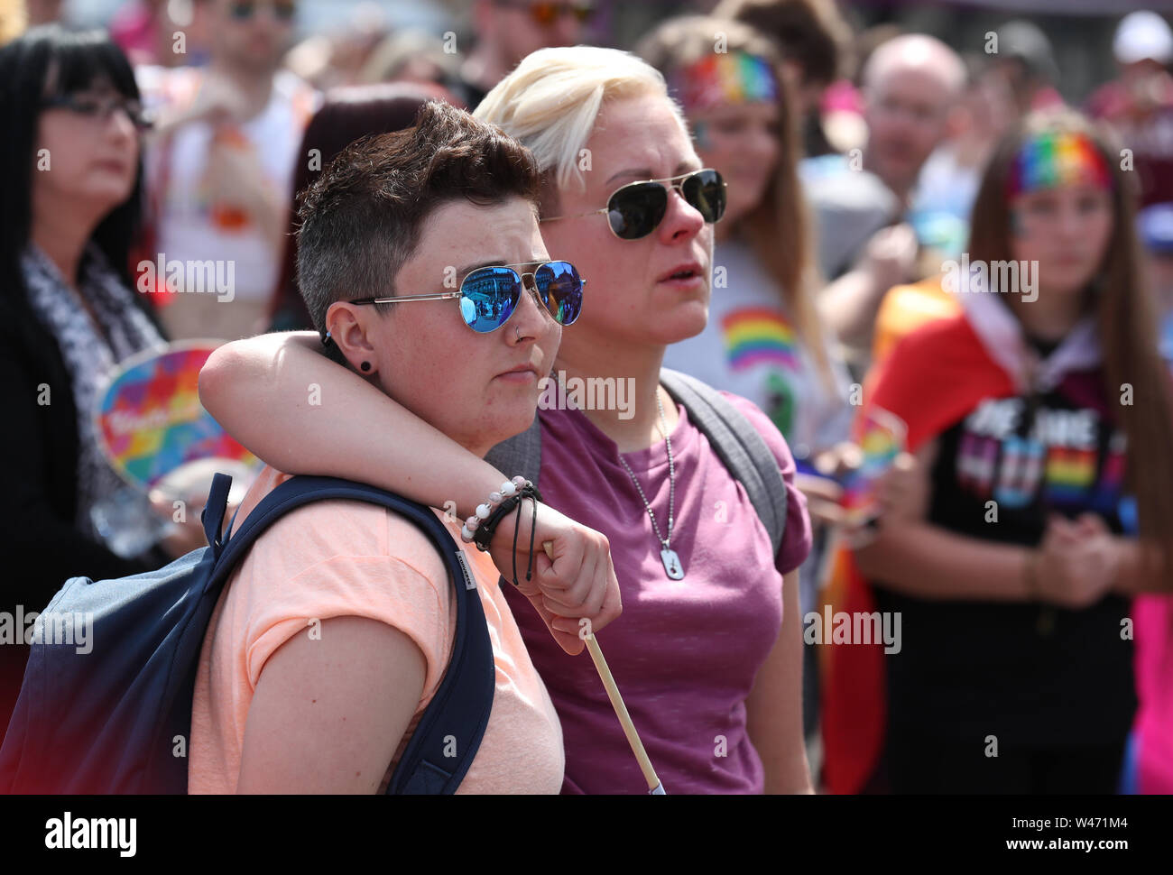 The LGBT community marching from Kelvingrove Park to George Square as ...