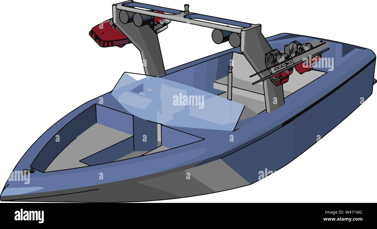 Model of speed boat, illustration, vector on white background Stock ...
