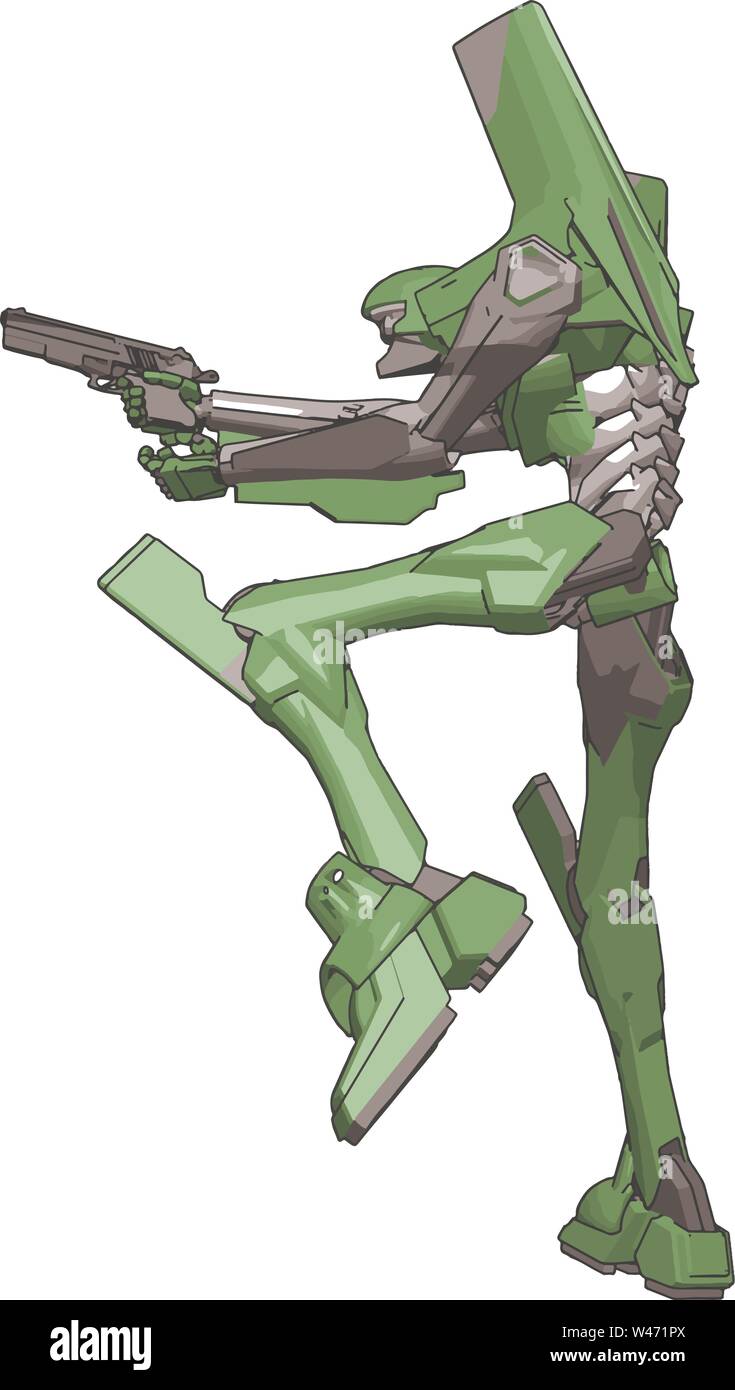 Alien gun flat cartoon hi-res stock photography and images - Alamy