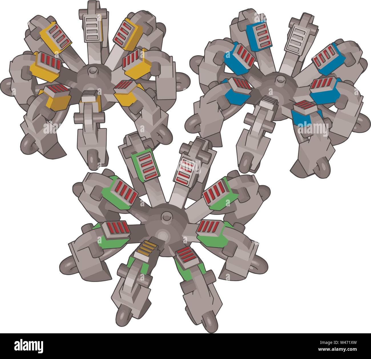 Robot spiders, illustration, vector on white background Stock Vector ...