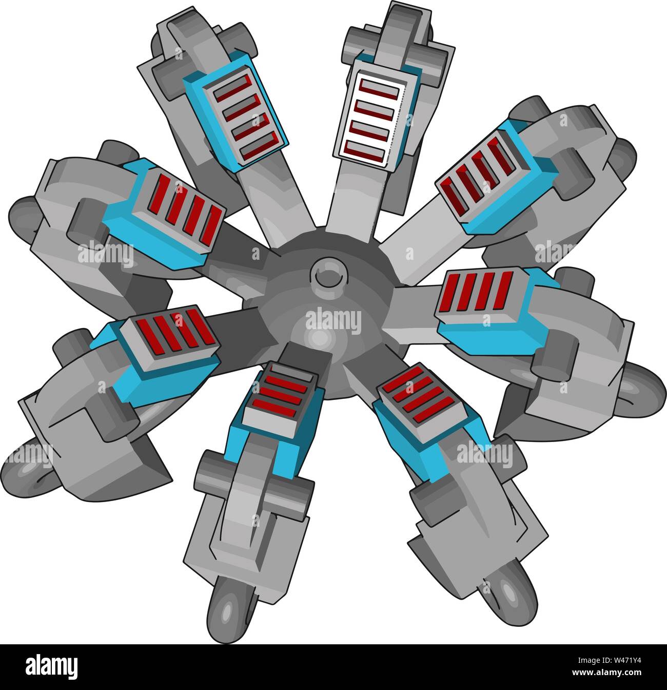 Blue robot spider, illustration, vector on white background Stock ...