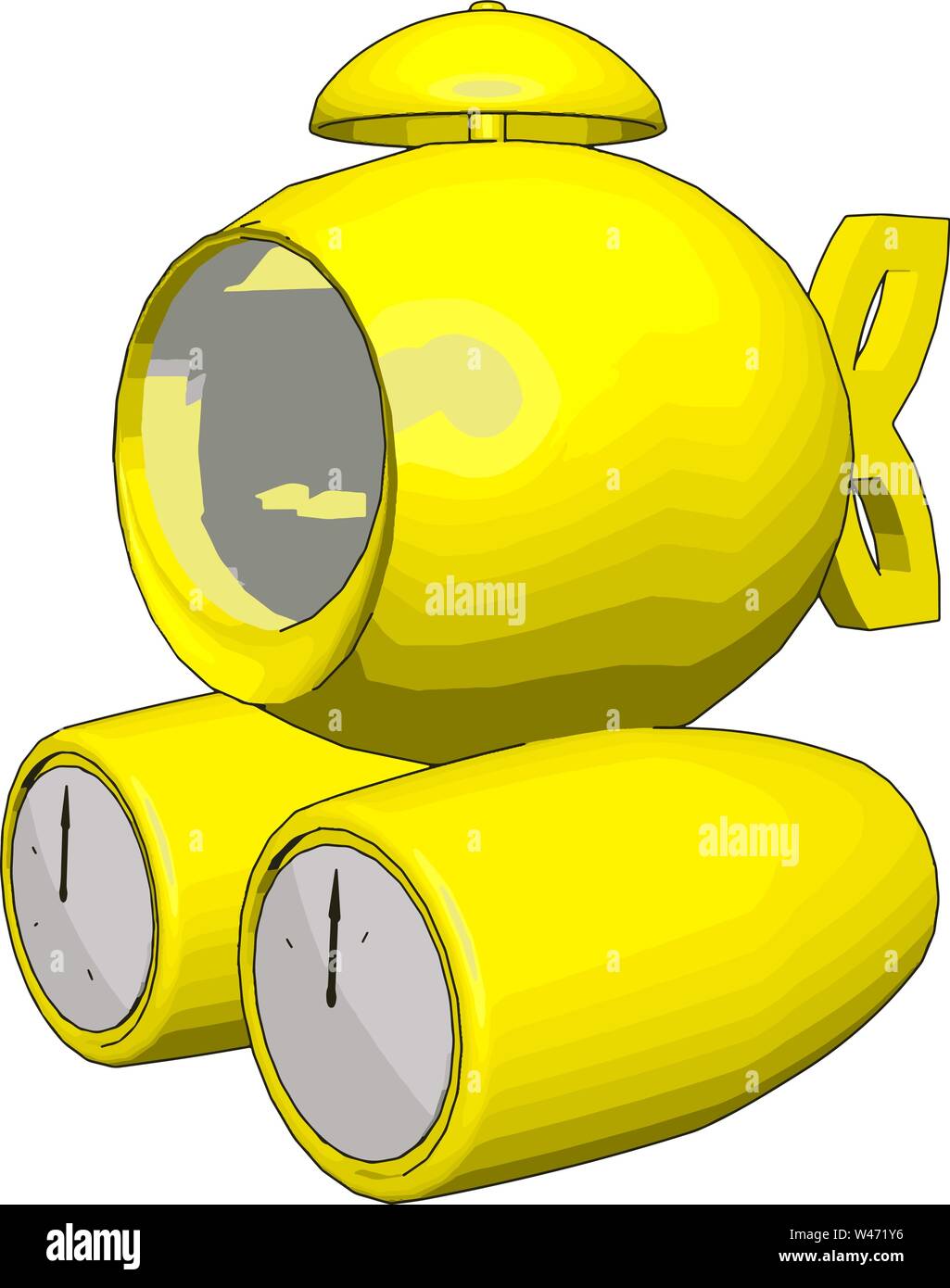 Yellow submarine, illustration, vector on white background Stock Vector ...