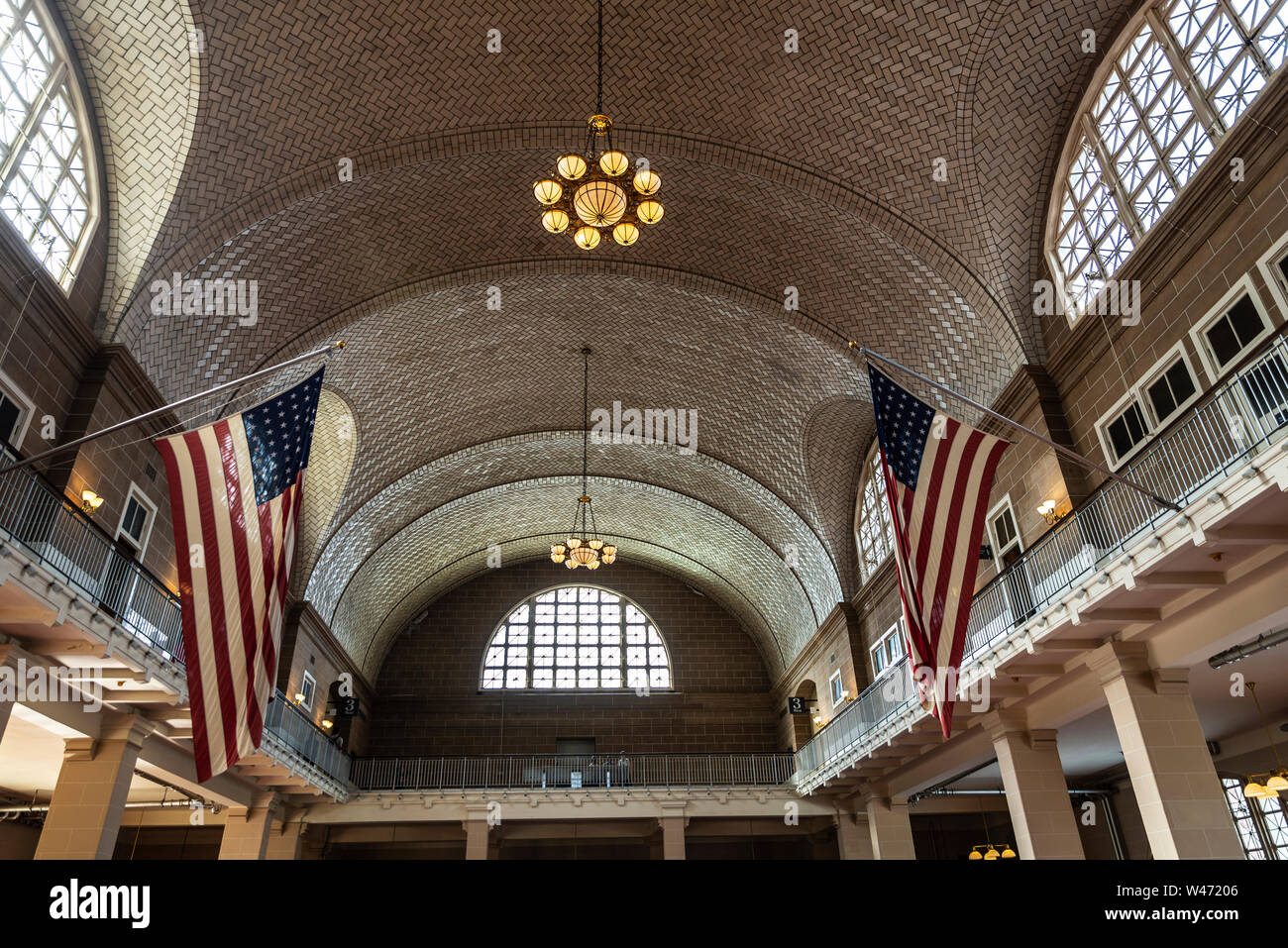 New York City, USA - August 1, 2018: The main building's registry room ...