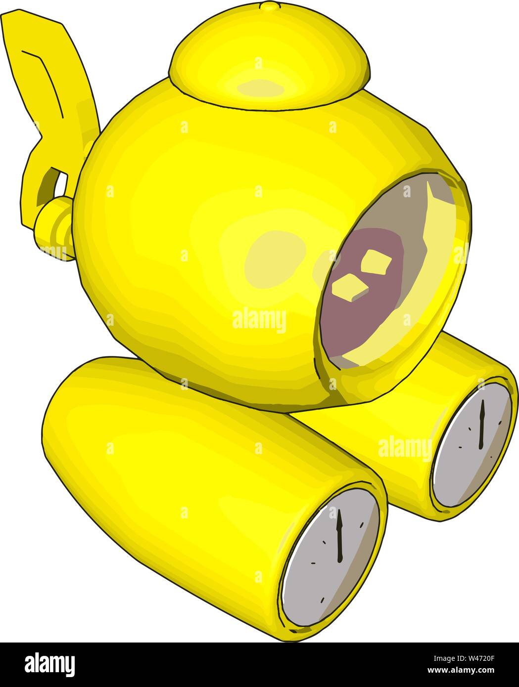 Yellow submarine, illustration, vector on white background Stock Vector ...