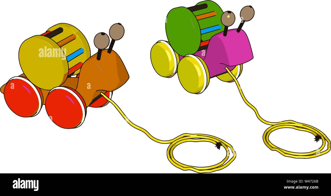 Little snail toy, illustration, vector on white background Stock Vector ...