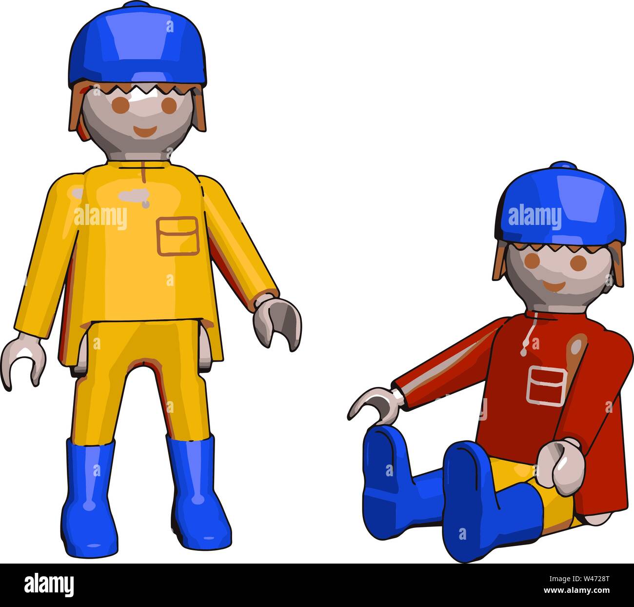 Little people toys, illustration, vector on white background Stock ...