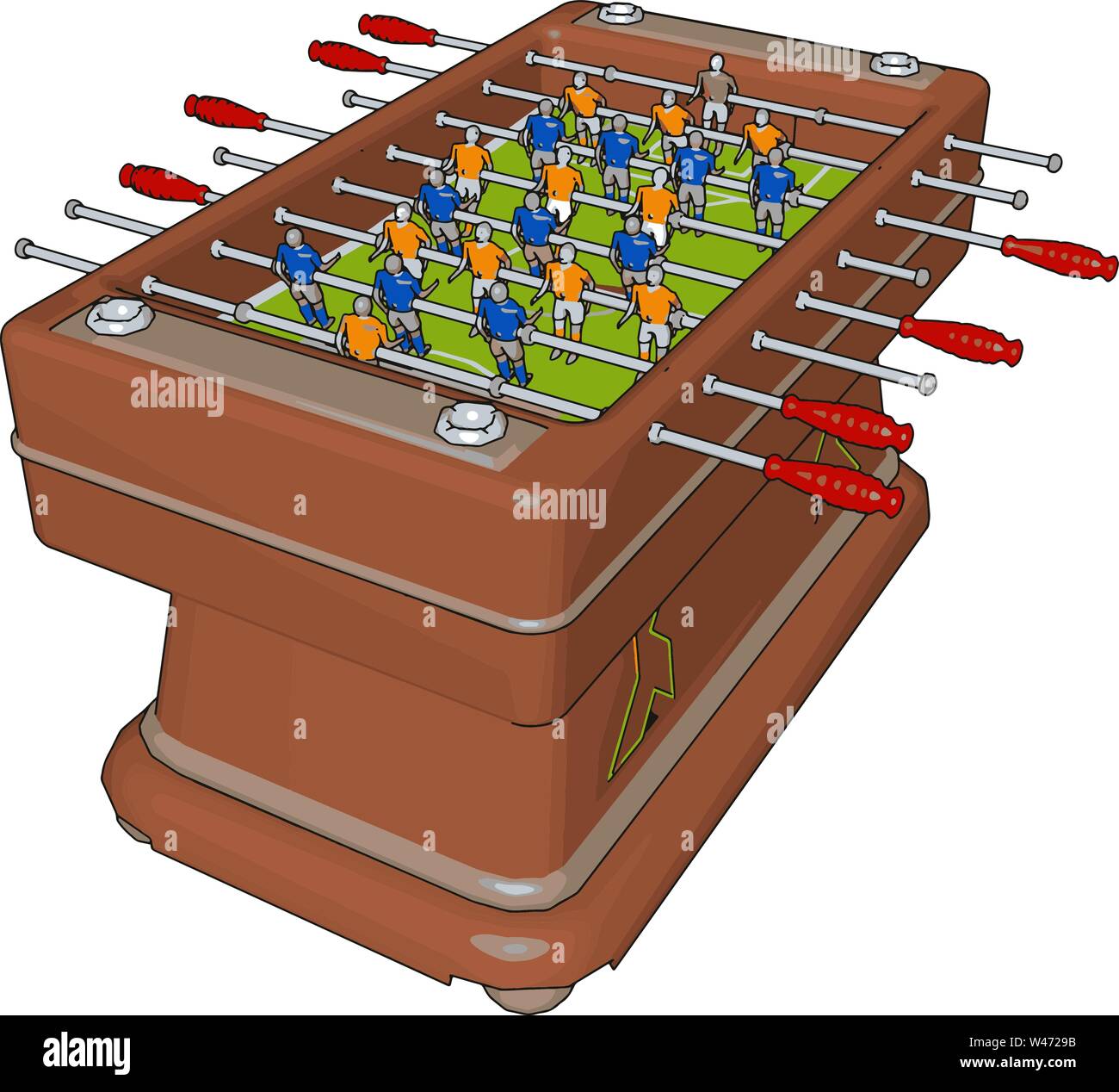 Table football toy, illustration, vector on white background Stock ...