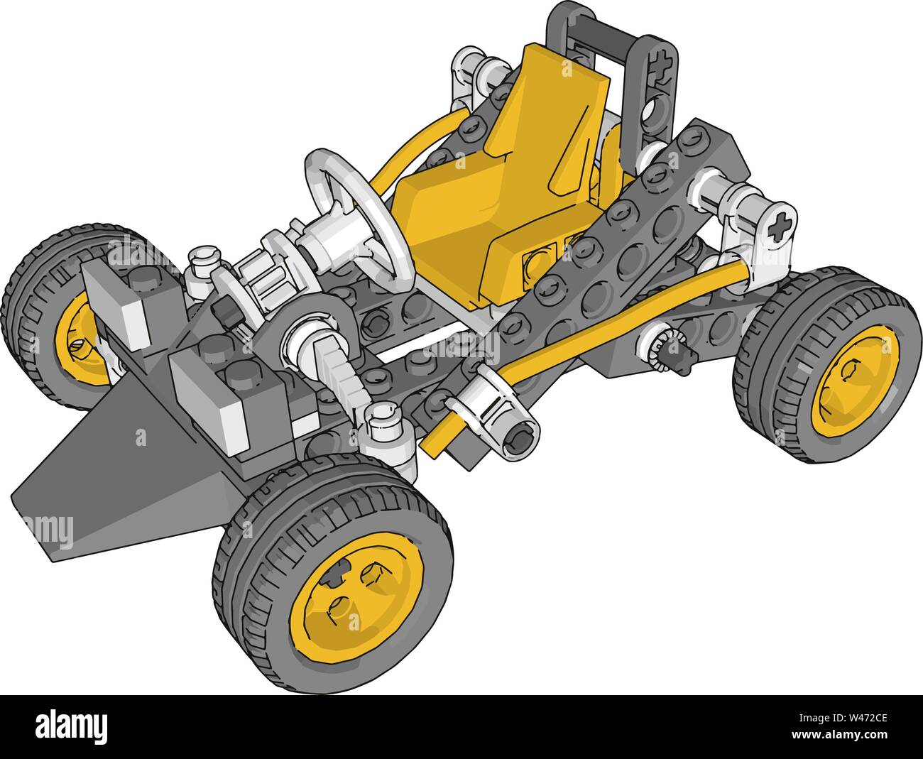 Yellow car, illustration, vector on white background Stock Vector Image ...