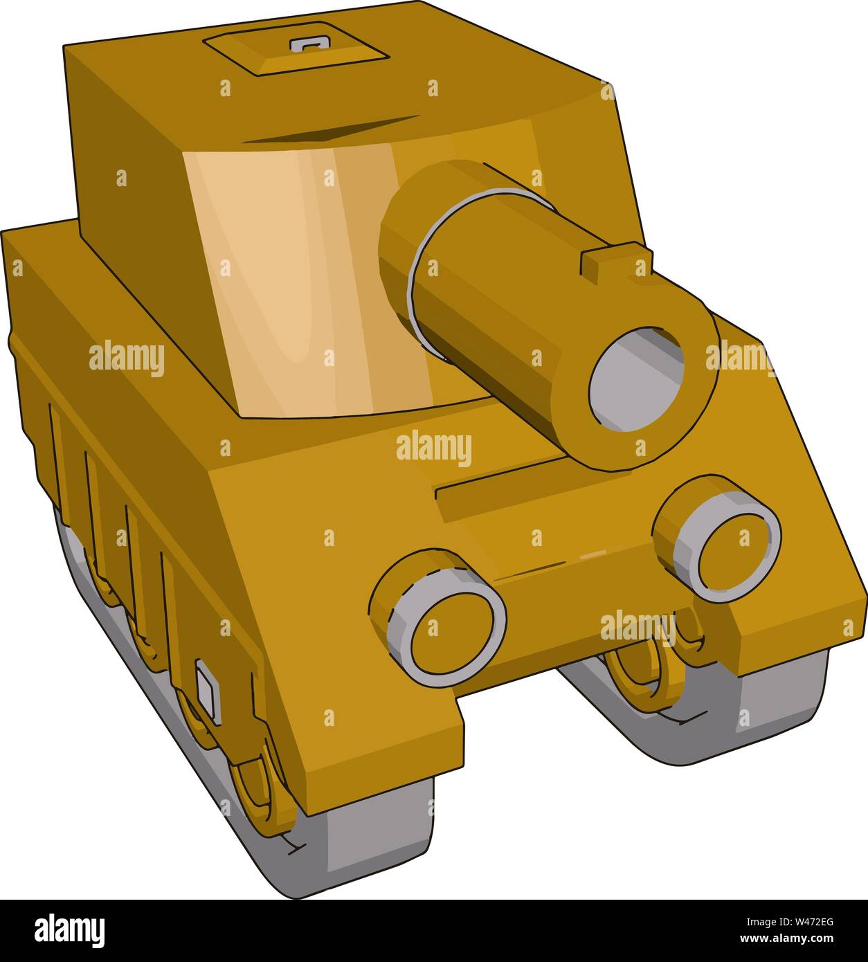 Small orange tank, illustration, vector on white background Stock ...