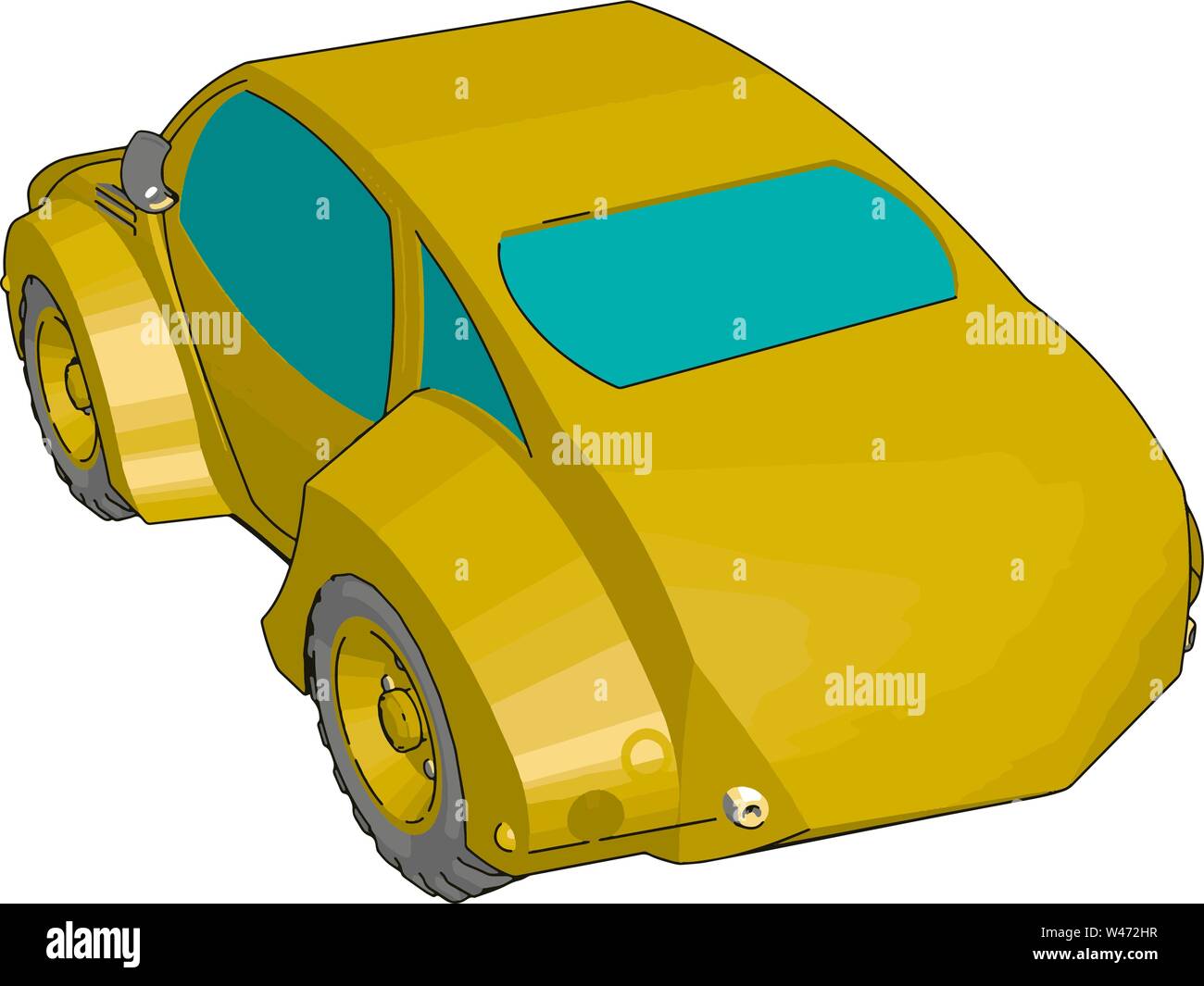 Cool yellow car, illustration, vector on white background Stock Vector ...