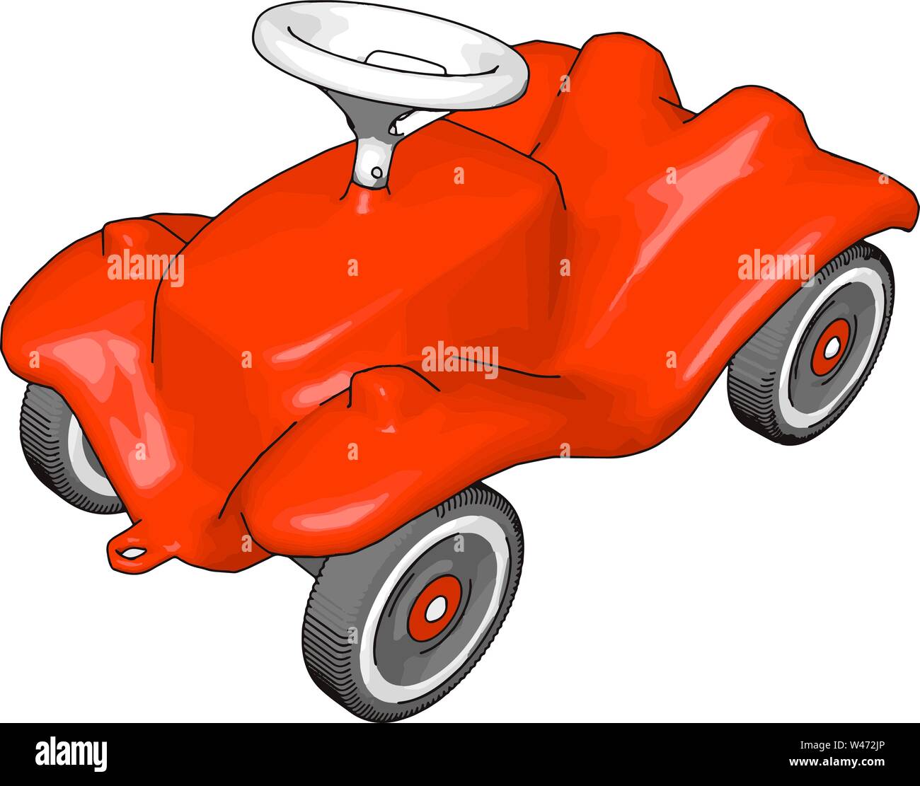 Red kids car, illustration, vector on white background Stock Vector ...