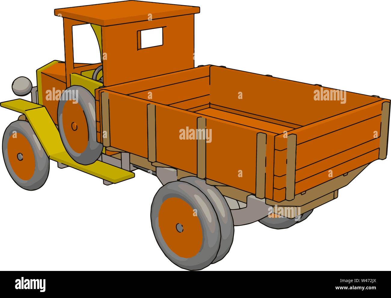 Old retro red car, illustration, vector on white background Stock ...