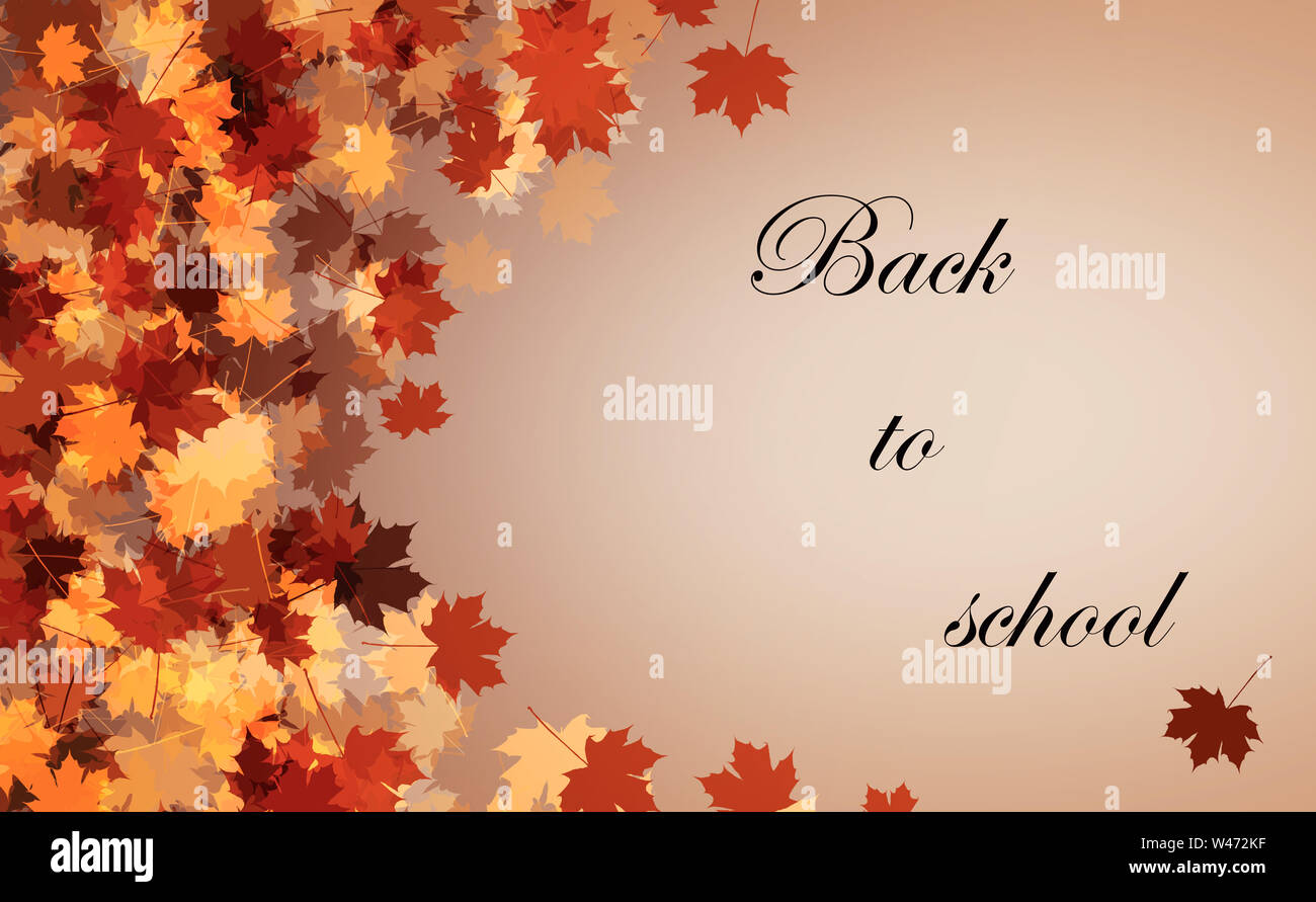 Back to school. Autumn background with frame from fallen leaves Stock ...