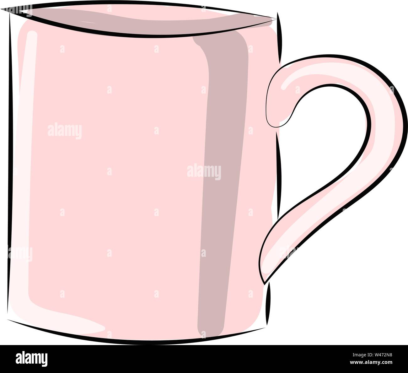 Pink cup, illustration, vector on white background Stock Vector Image ...