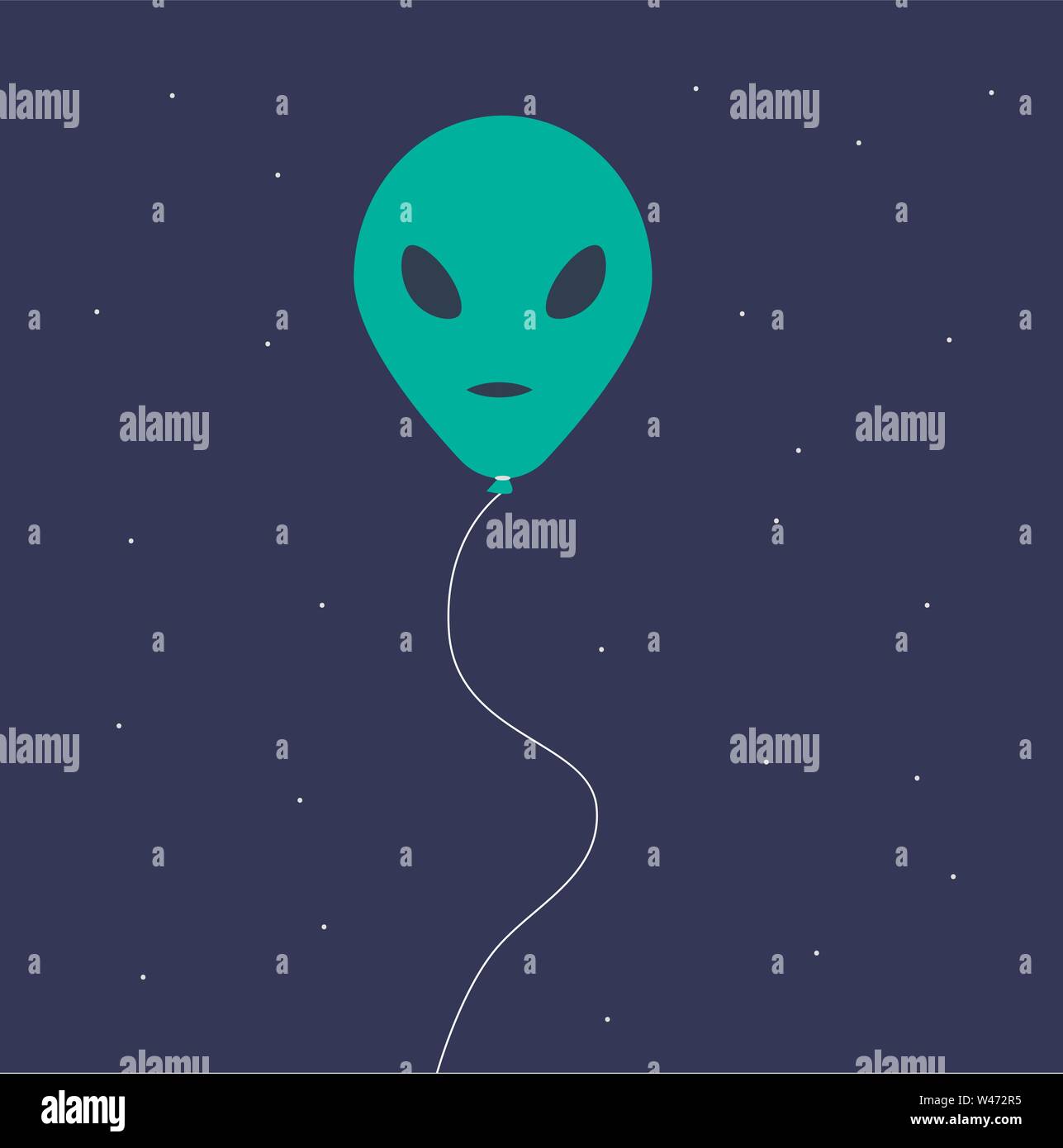 Alien balloon, illustration, vector on white background Stock Vector ...
