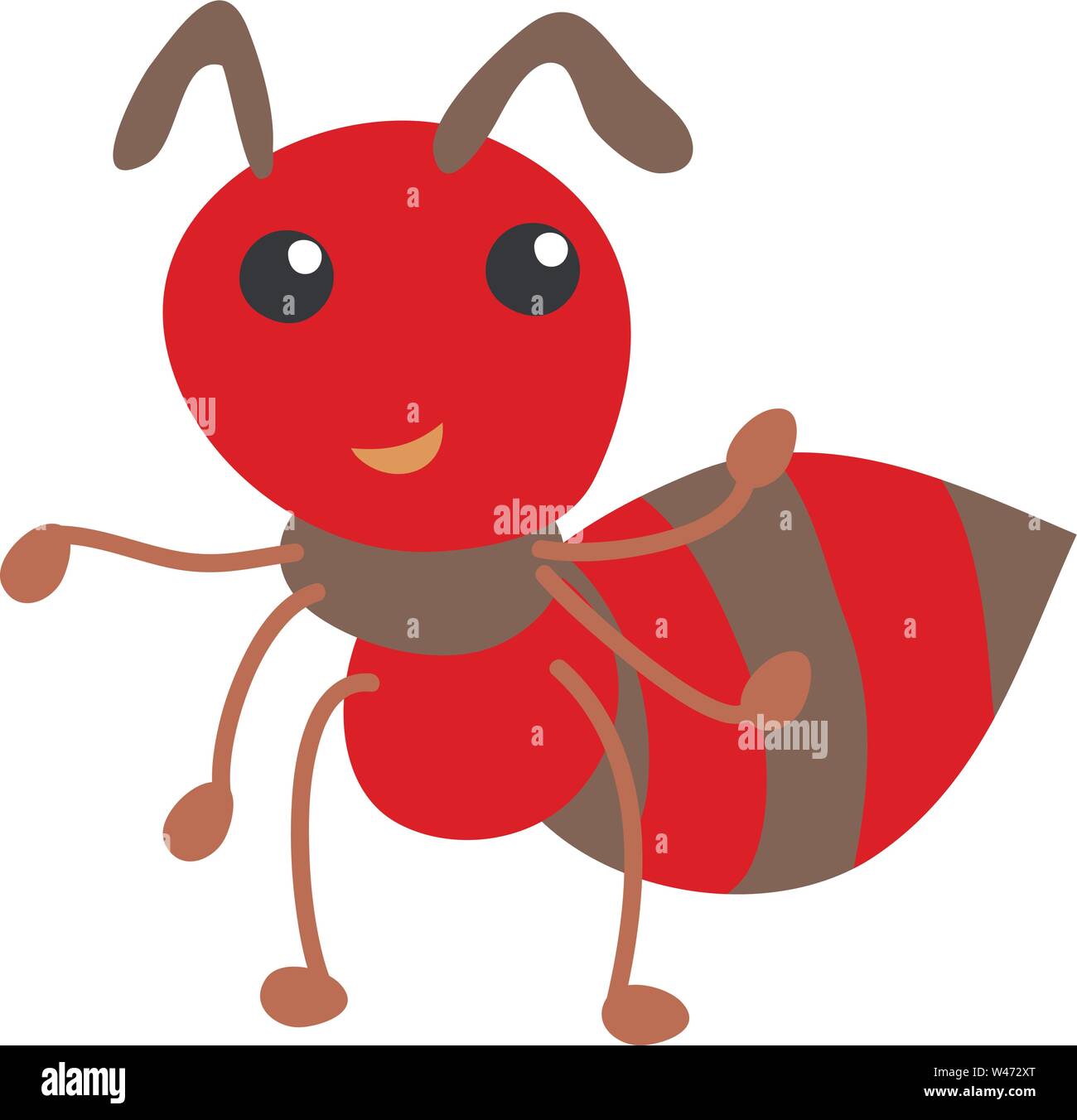 Red fat ant, illustration, vector on white background Stock Vector ...