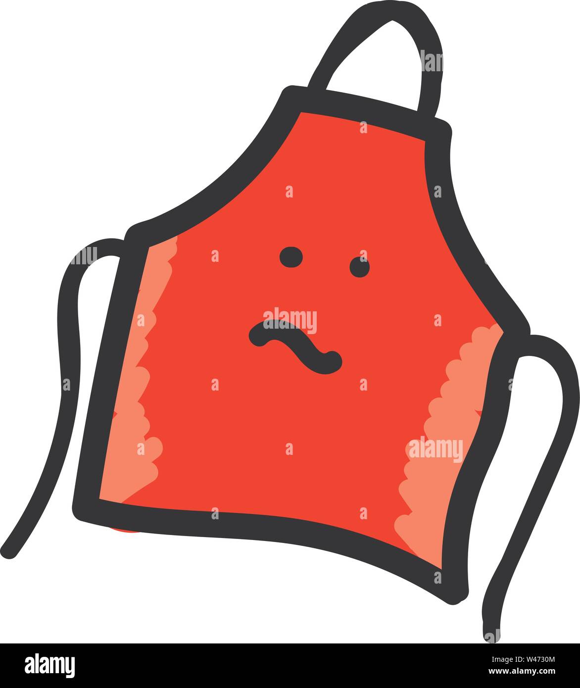 Red apron, illustration, vector on white background Stock Vector Image ...