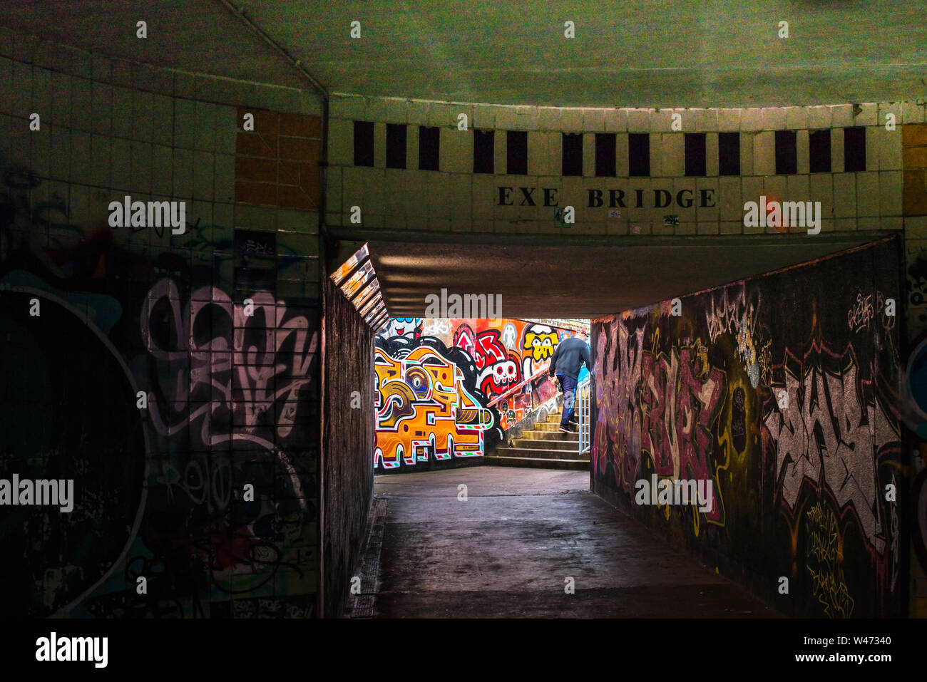 Underpass with colourful graffiti hi-res stock photography and images ...