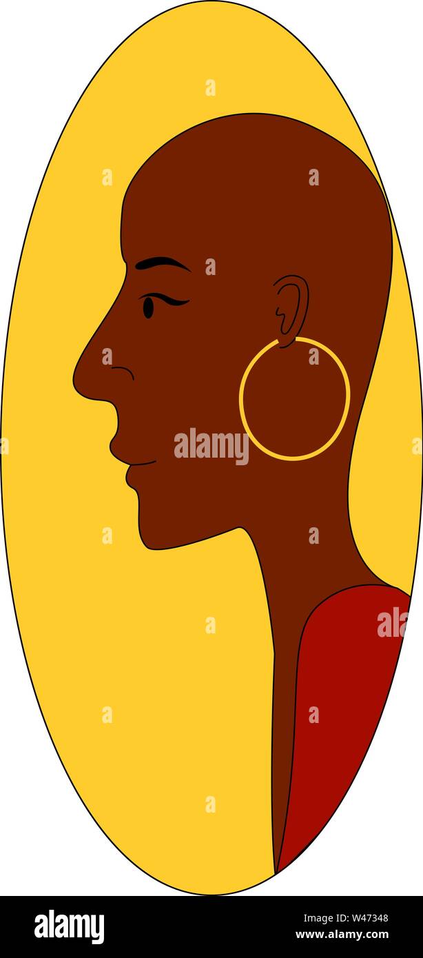 Bald African girl, illustration, vector on white background Stock ...