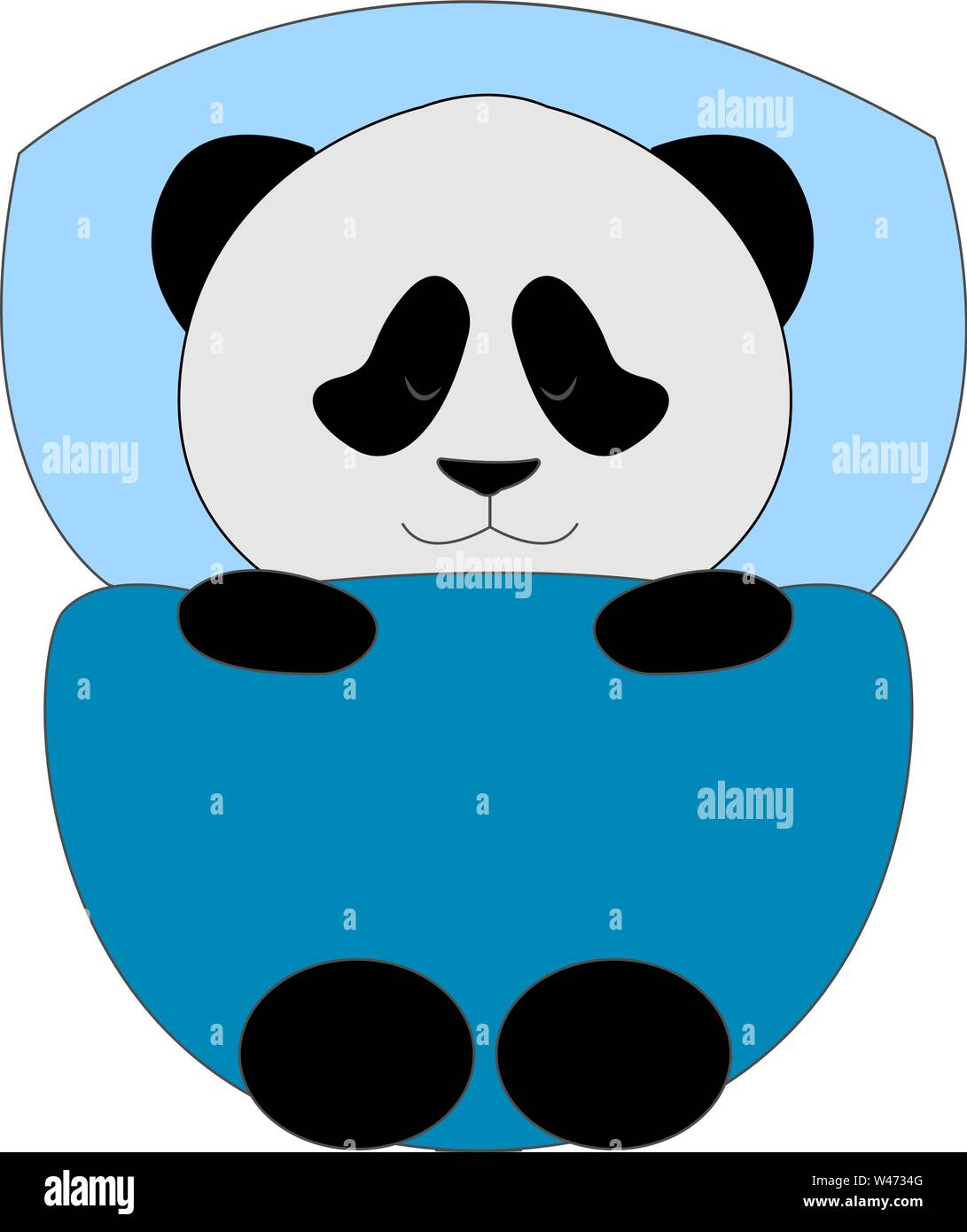 Baby panda sleeping, illustration, vector on white background Stock ...