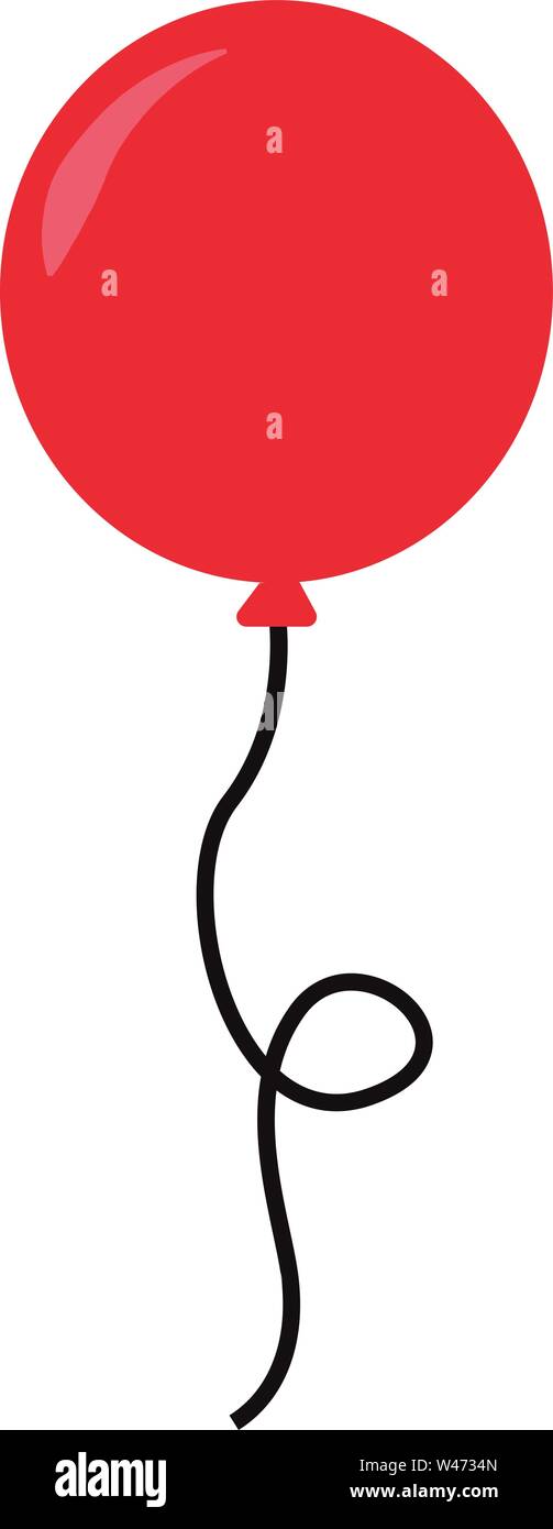 Red balloon, illustration, vector on white background Stock Vector ...