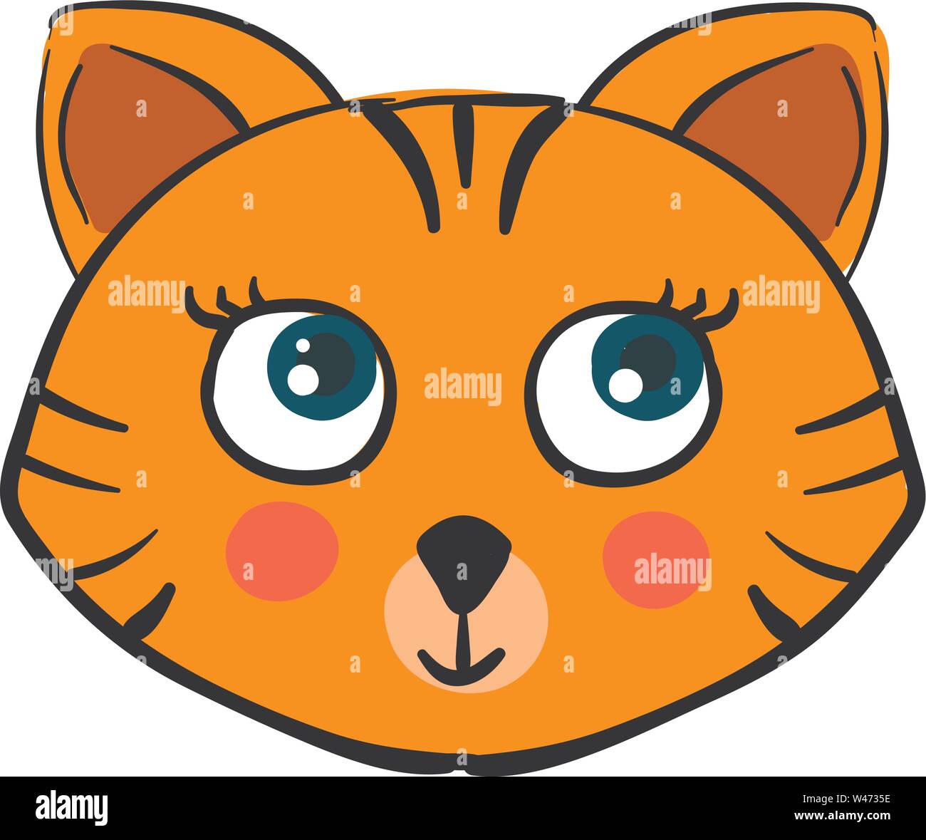 Cute little tiger, illustration, vector on white background Stock ...