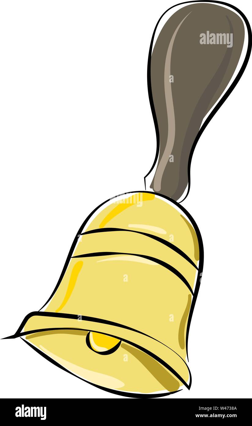 Gold bell, illustration, vector on white background Stock Vector Image ...