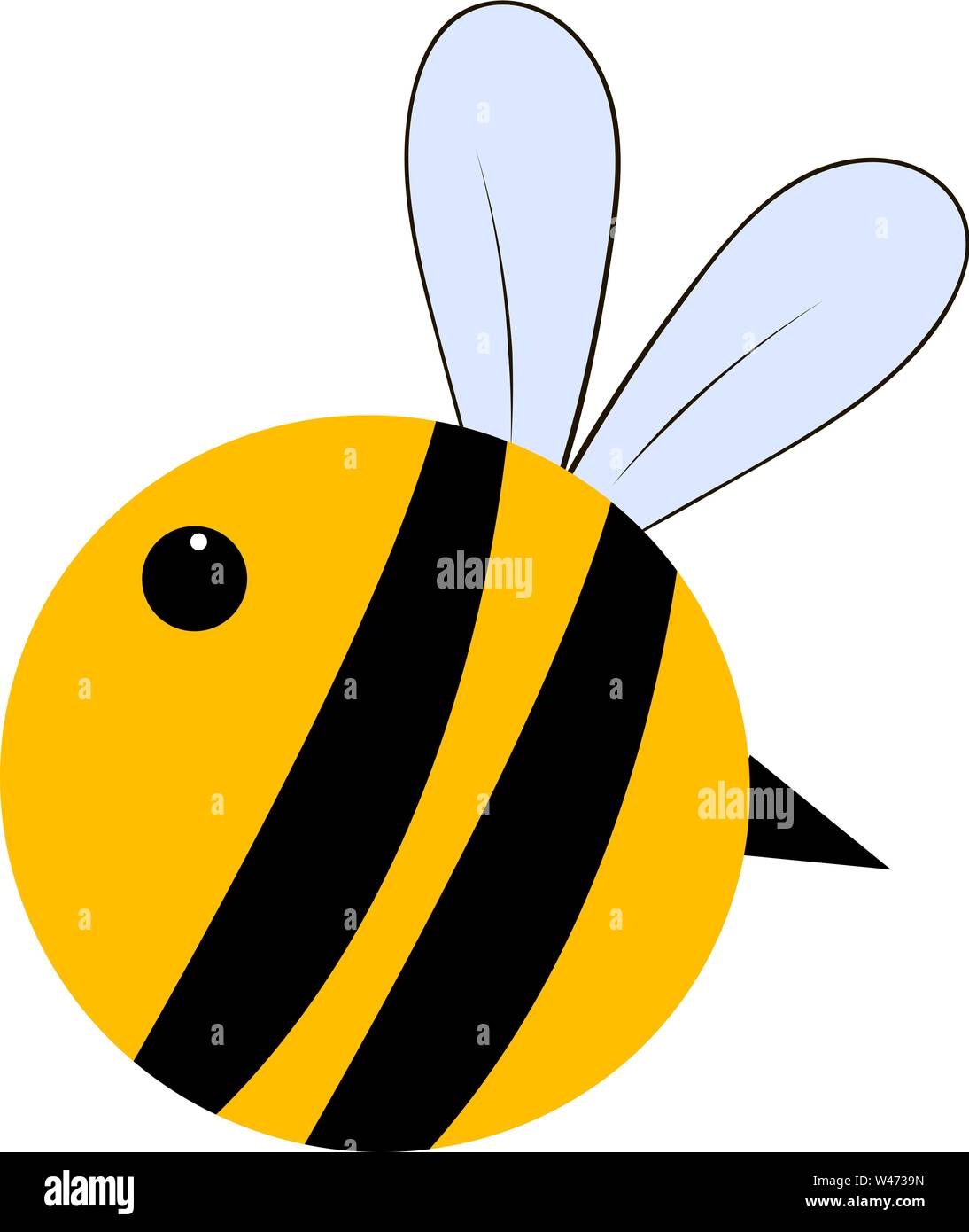 Big fat bee, illustration, vector on white background Stock Vector ...