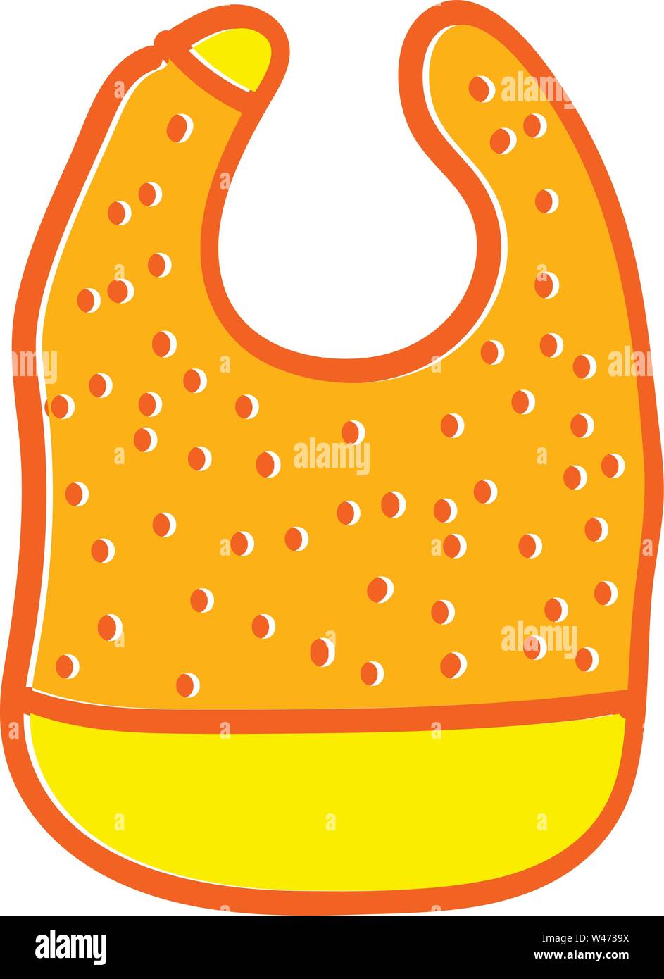 Yellow bib, illustration, vector on white background Stock Vector Image ...