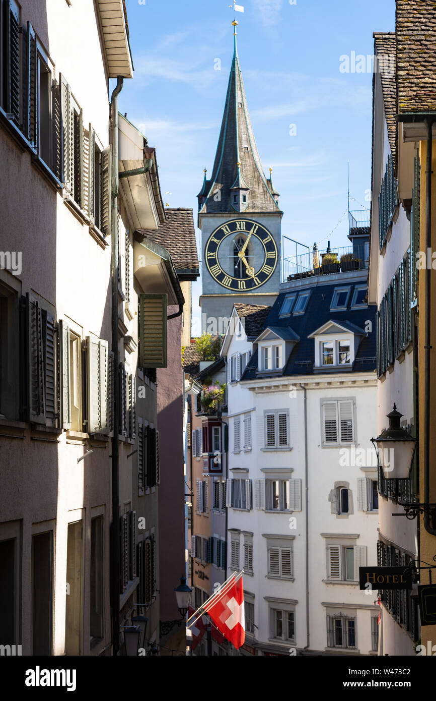 Old town street in Zurich Switzerland Stock Photo - Alamy