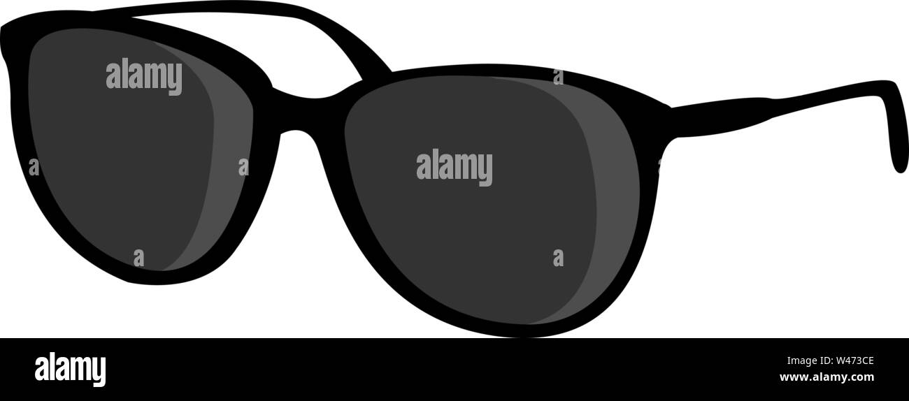 Black glasses, illustration, vector on white background Stock Vector ...