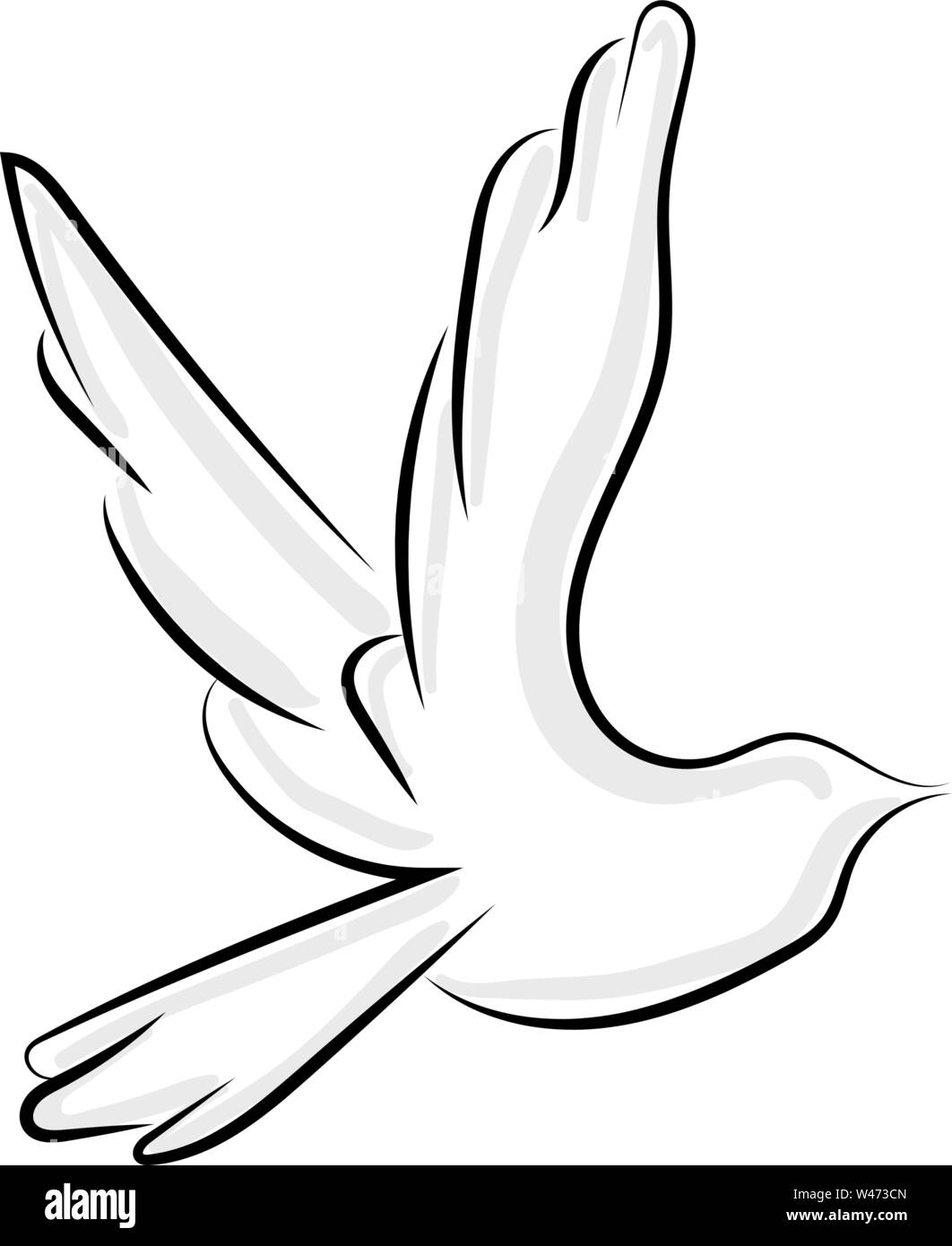 Flying bird, illustration, vector on white background Stock Vector ...
