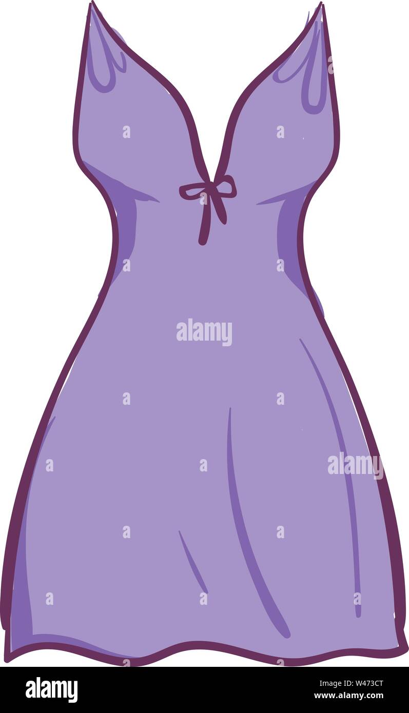 Purple dress, illustration, vector on white background Stock Vector ...