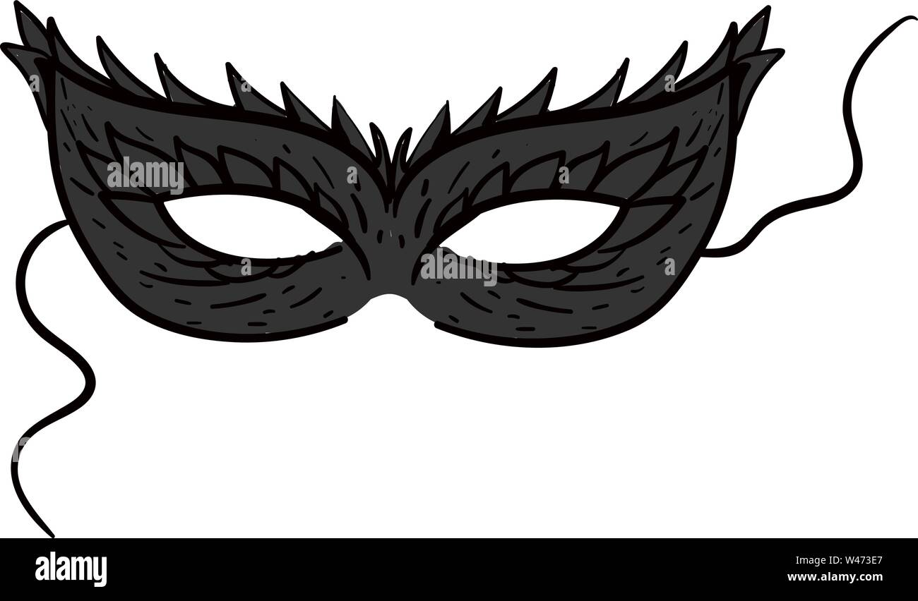 Black mask, illustration, vector on white background Stock Vector Image ...