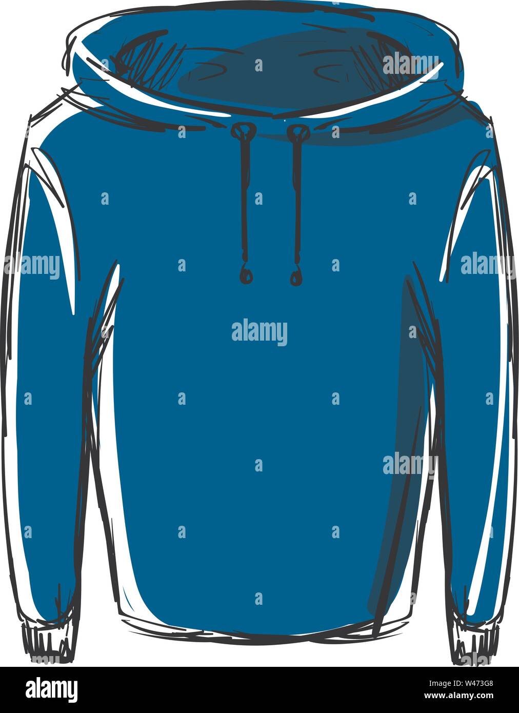 Blue jacket, illustration, vector on white background Stock Vector ...