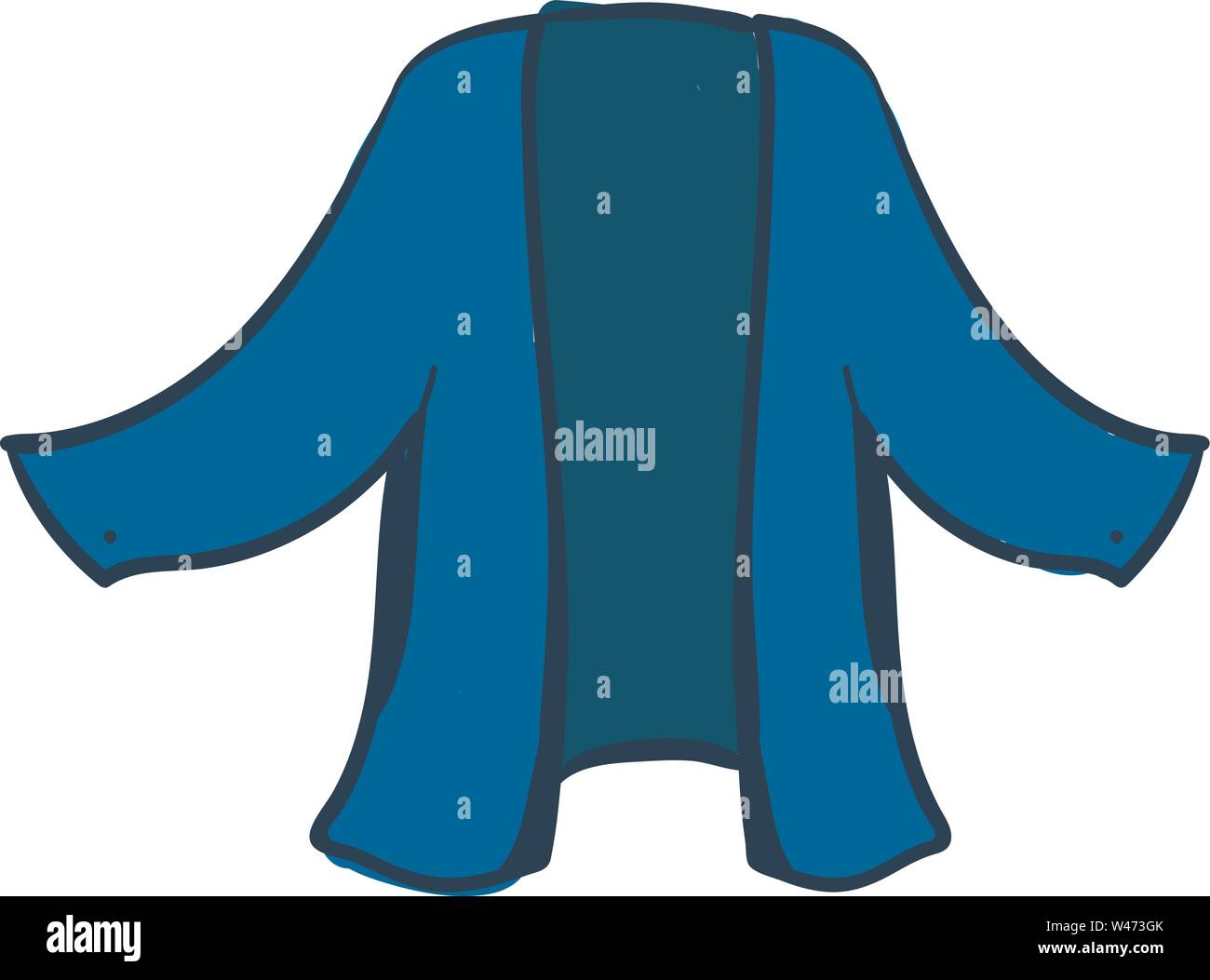 Blue sweater, illustration, vector on white background Stock Vector ...