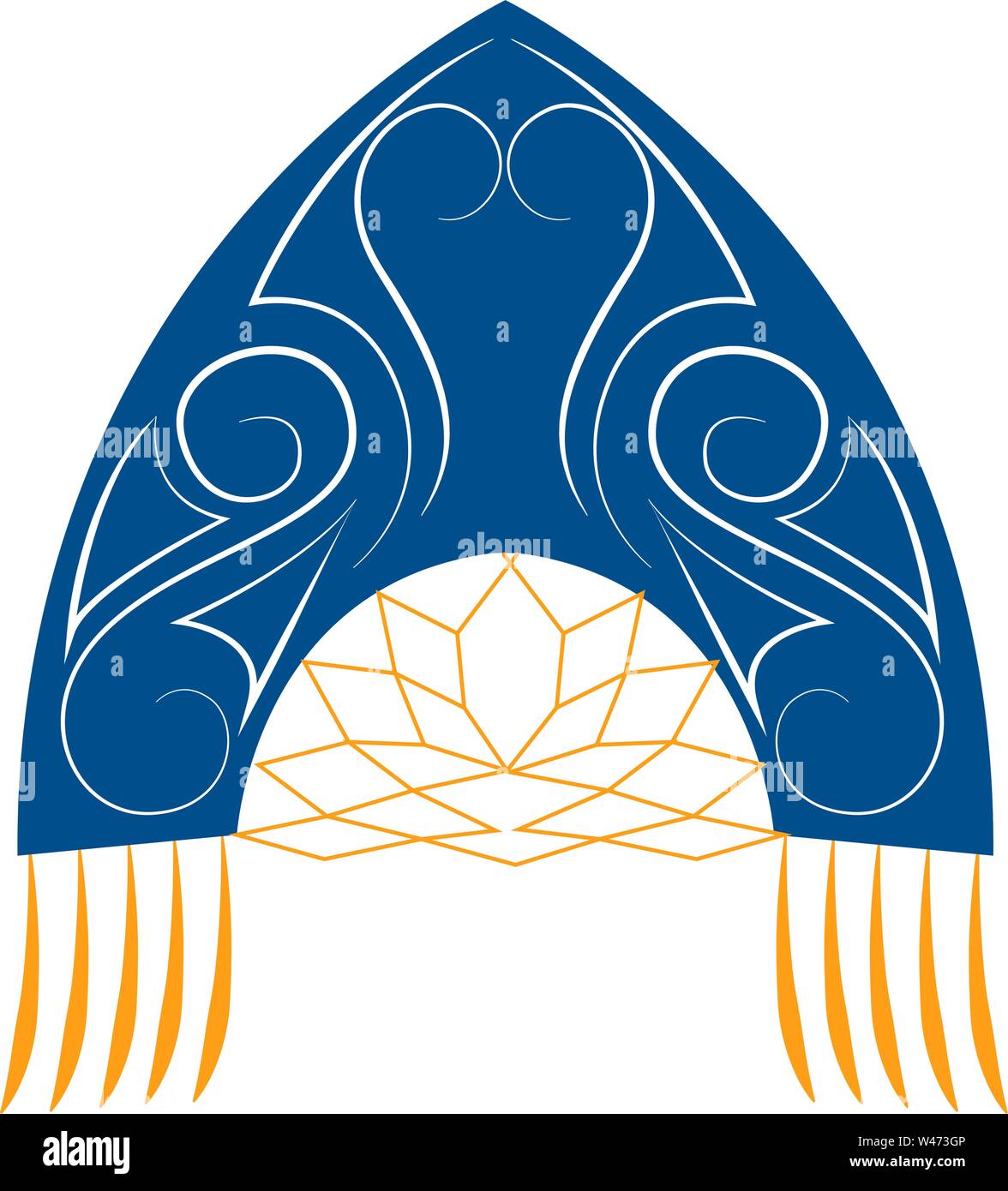 Blue kokoshnik, illustration, vector on white background Stock Vector ...