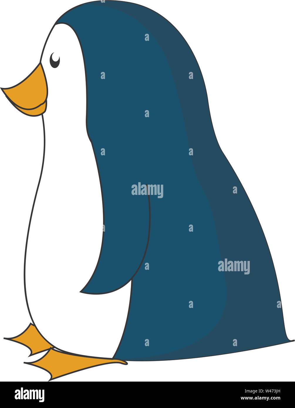 Penguin blue, illustration, vector on white background Stock Vector ...