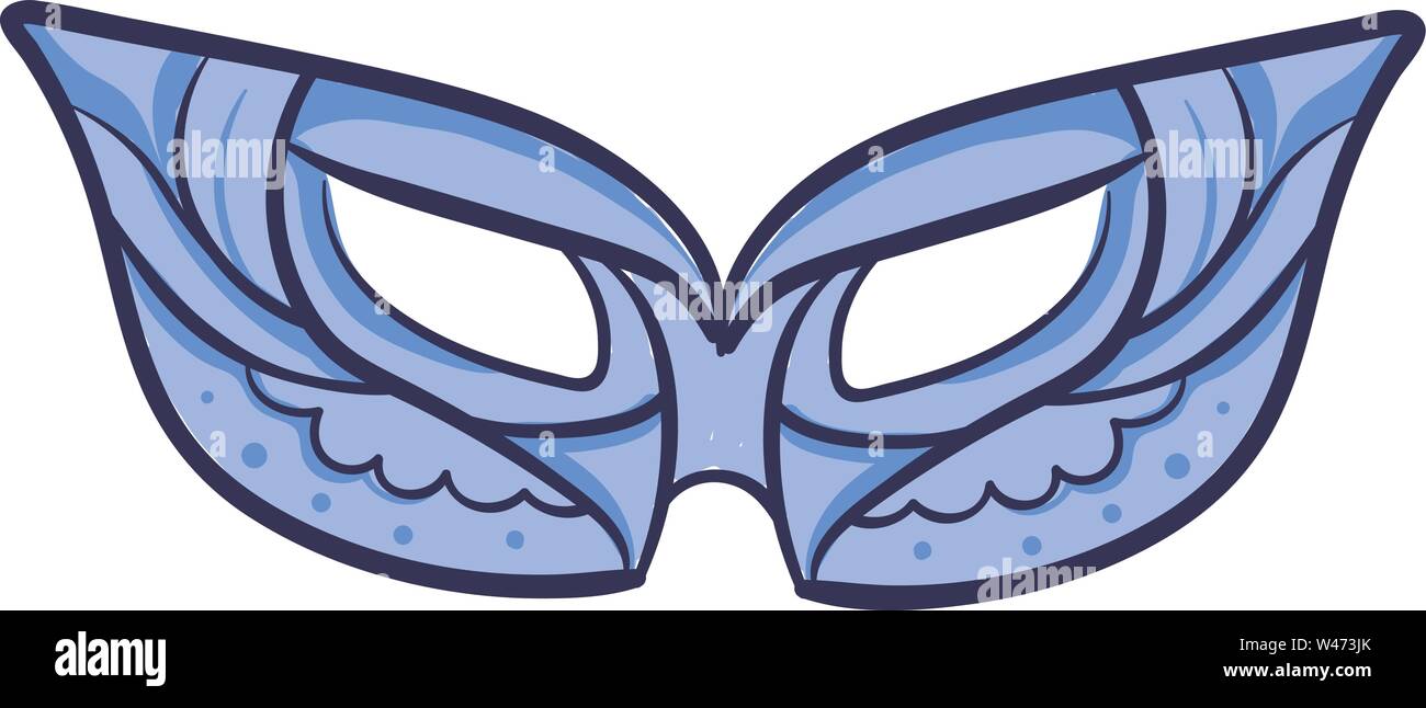 Blue mask, illustration, vector on white background Stock Vector Image ...
