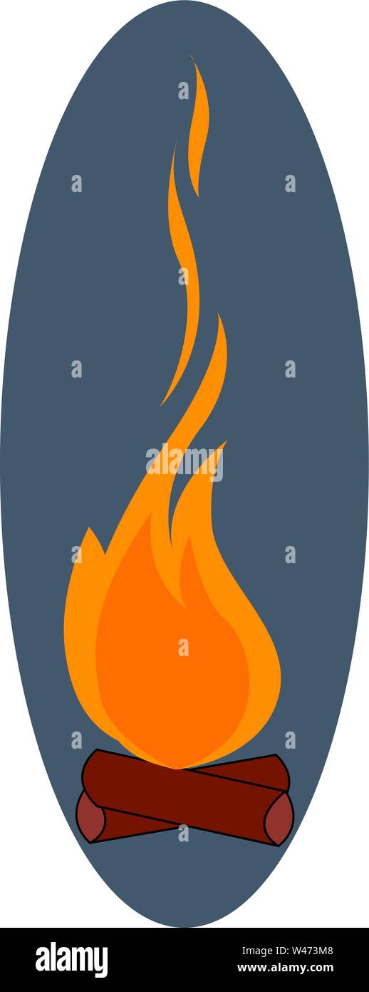 Bonfire, illustration, vector on white background Stock Vector Image ...