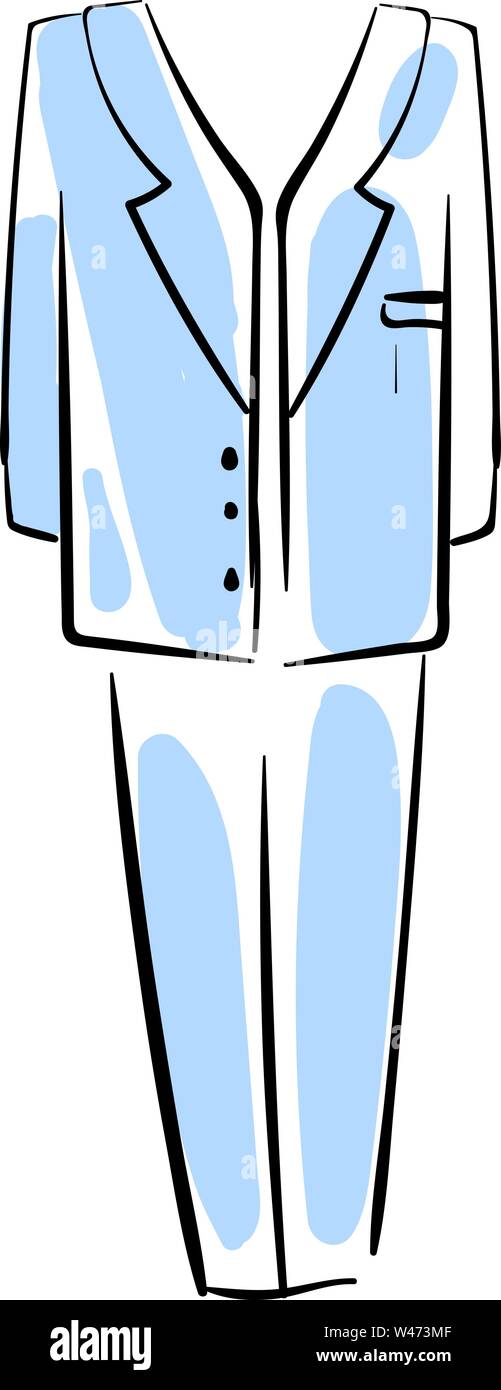 Blue man suit, illustration, vector on white background Stock Vector ...