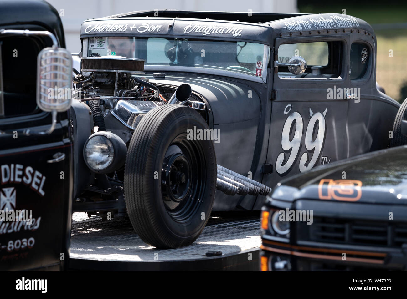 Hanover, Germany. 20th July, 2019. A so-called Ford "Hot Rod" can be ...