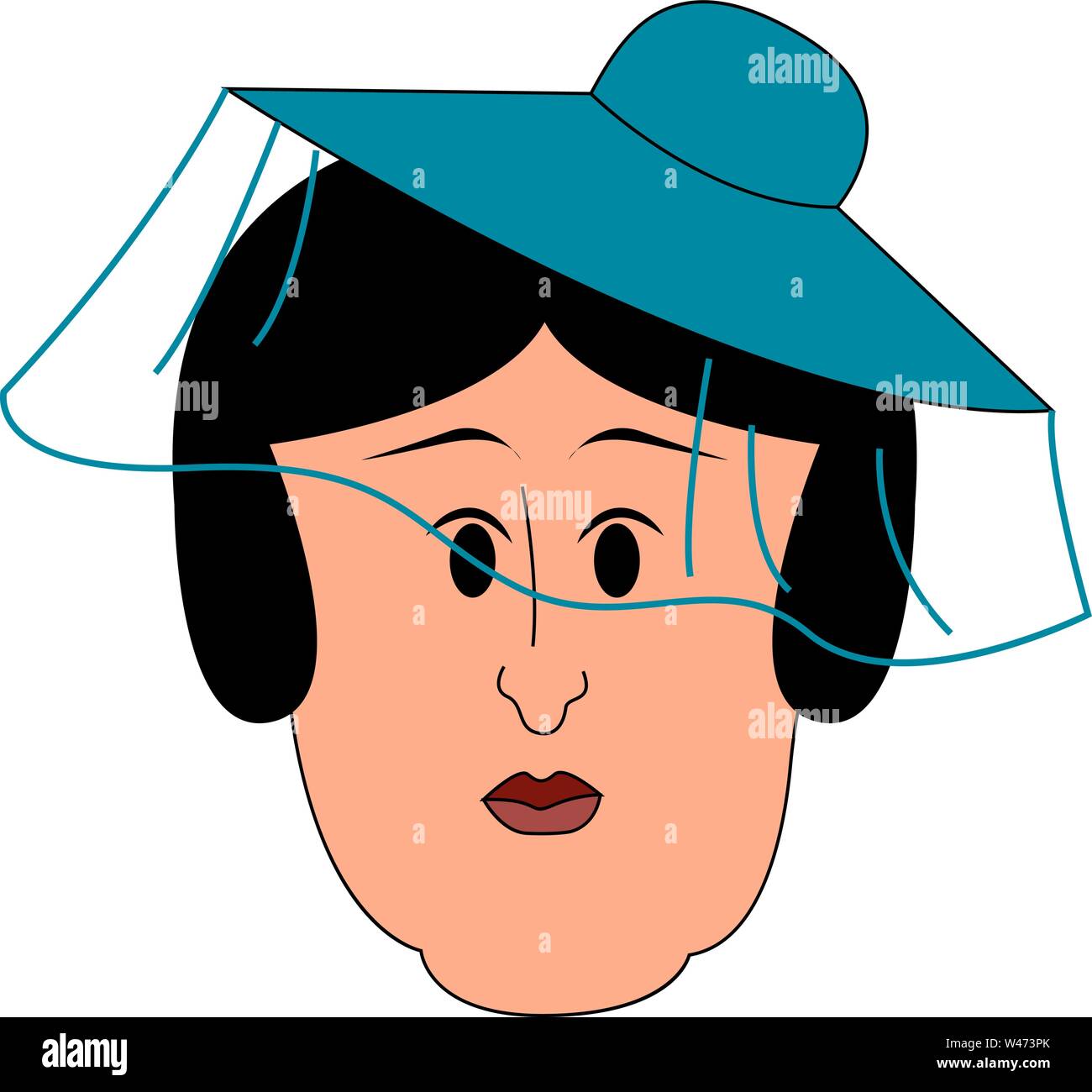 Blue veil, illustration, vector on white background Stock Vector Image ...