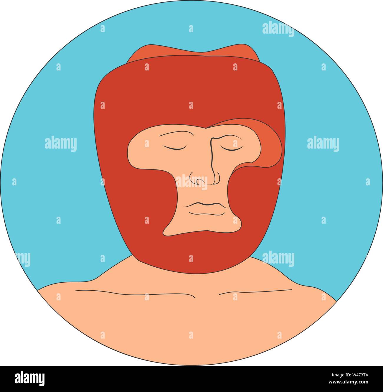 Boxing helmet, illustration, vector on white background Stock Vector ...