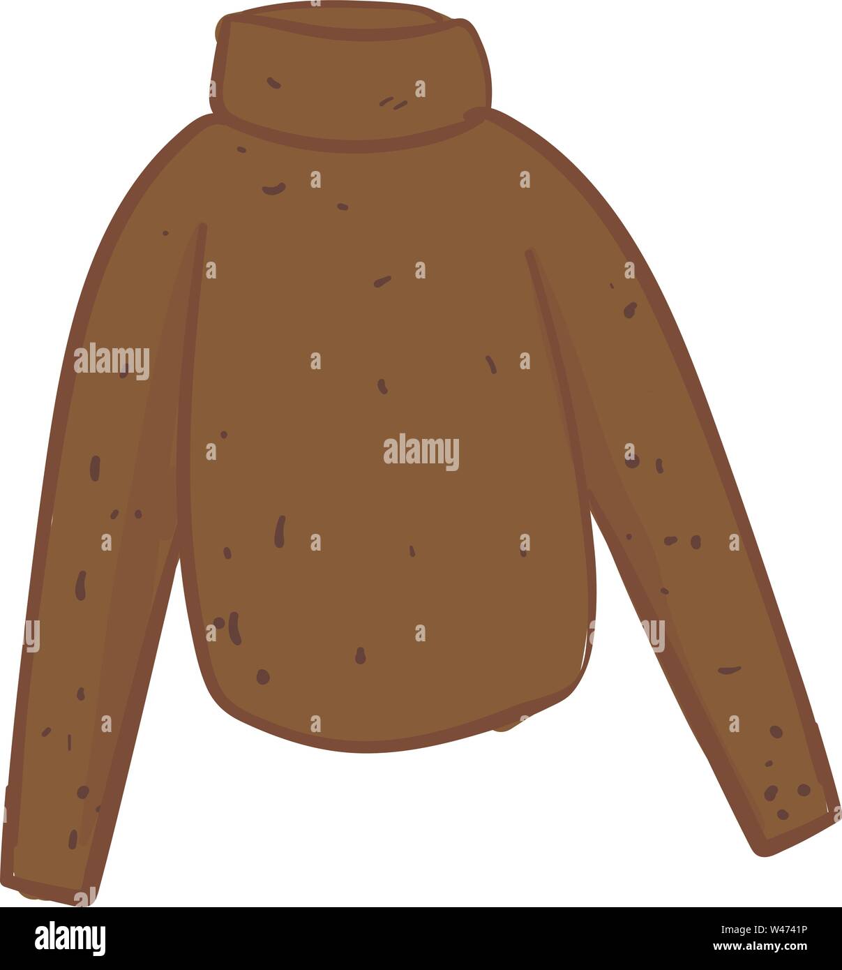 Brown jumper, illustration, vector on white background Stock Vector ...