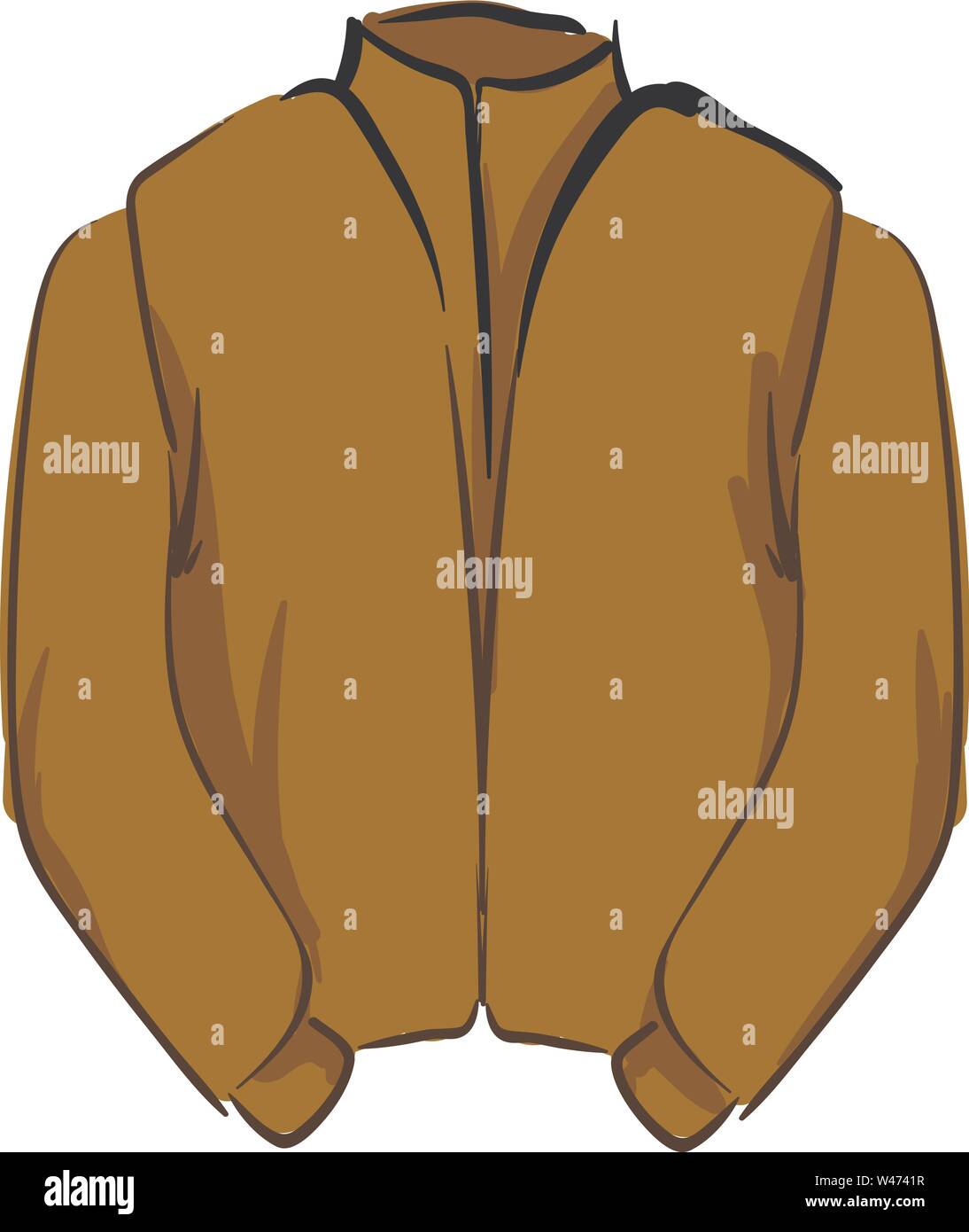 Brown jacket, illustration, vector on white background Stock Vector ...